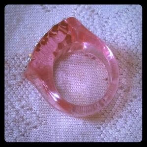 Jewelry | Vintage Transparent Pink Lucite Ring | Poshmark